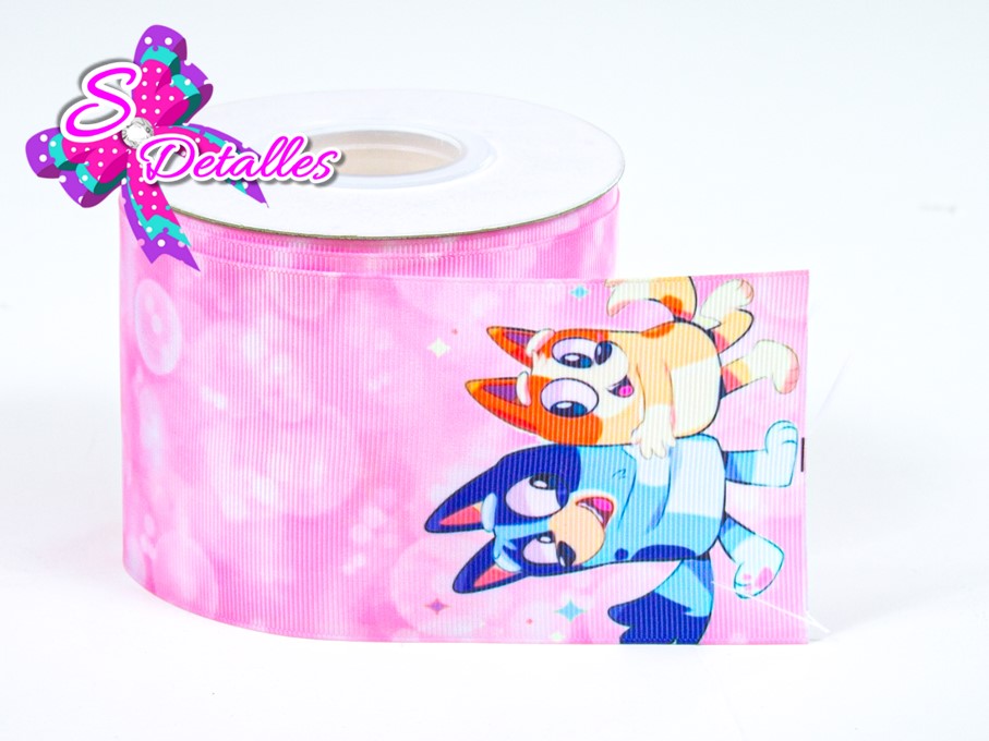 LBP07009 - Listón Estampado de 7,5 cm - Bluey (Tira de 81 cm) – SDetalles