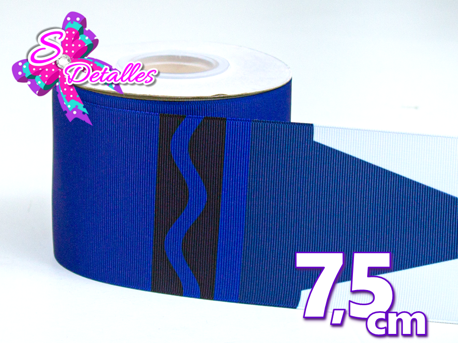 LBP07112 - Listón Estampado de 7,5 cm - Crayola Azul (Tira de 81 cm ...