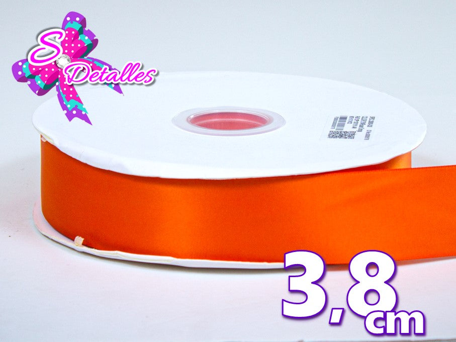 LDS50163 - Liston Doble Satinado de 3,8 cm - Naranja (por metro ...