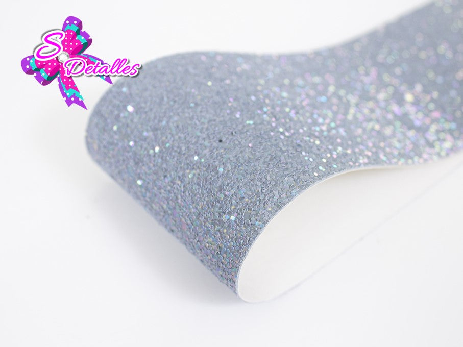 LBV07035 - Listón Vinil 7,5 cm - Glitter - Gris (por metro) – SDetalles