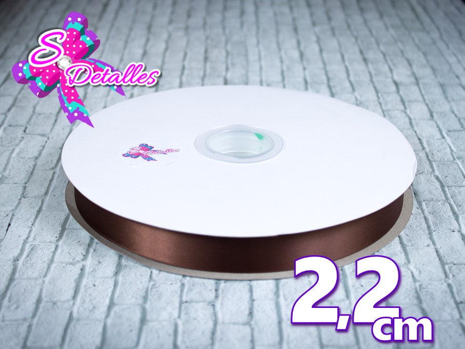 LSU03191 - Liston Satinado de 2,2 cm - Cafe (por Metro) – SDetalles