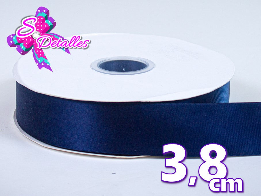 LDS50094 - Liston Doble Satinado de 3,8 cm - Azul Marino (por metro ...