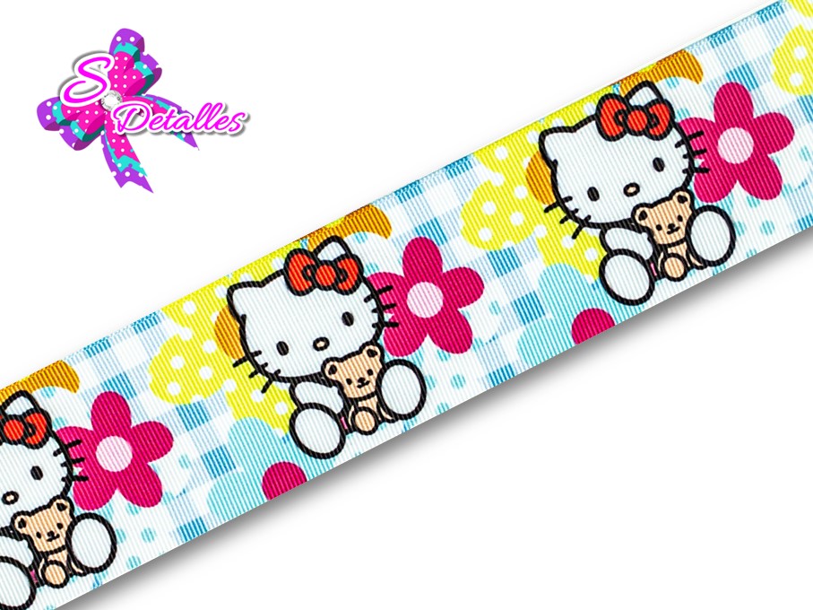 LBP06134 - Listón Estampado de 5,0 cm - Hello Kitty (por metro) – SDetalles