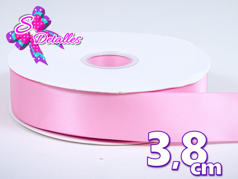 LDS50024 - Liston Doble Satinado de 3,8 cm - Rosado (por metro) – SDetalles